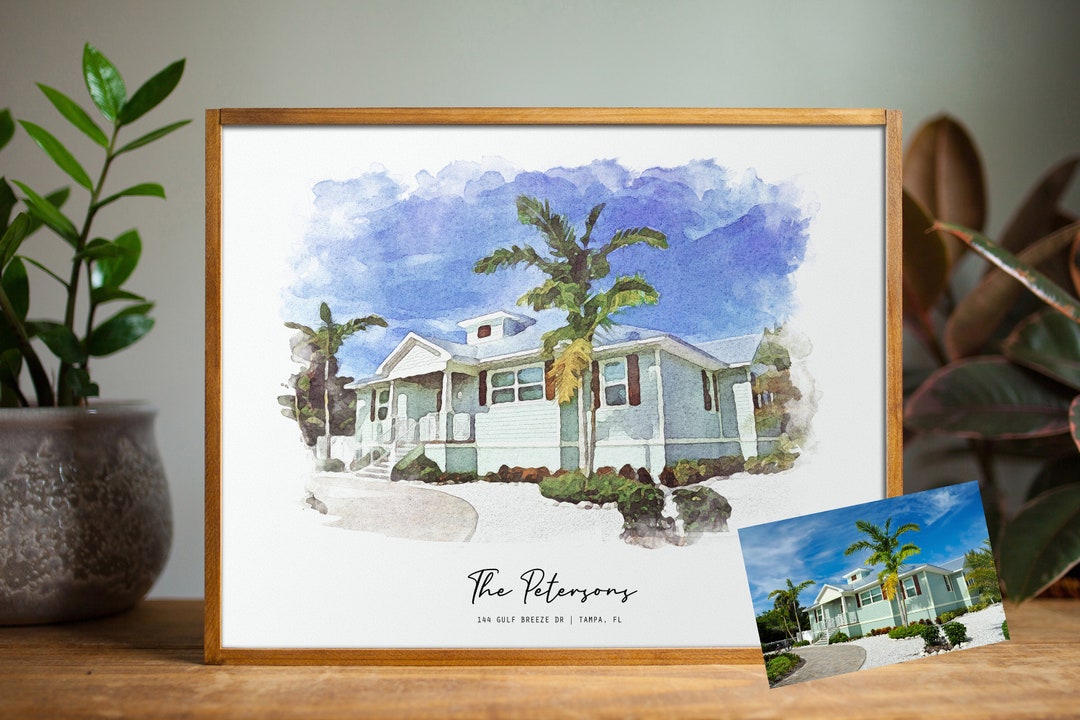 First Home Custom House Portrait From Photo Housewarming Gifts ...
