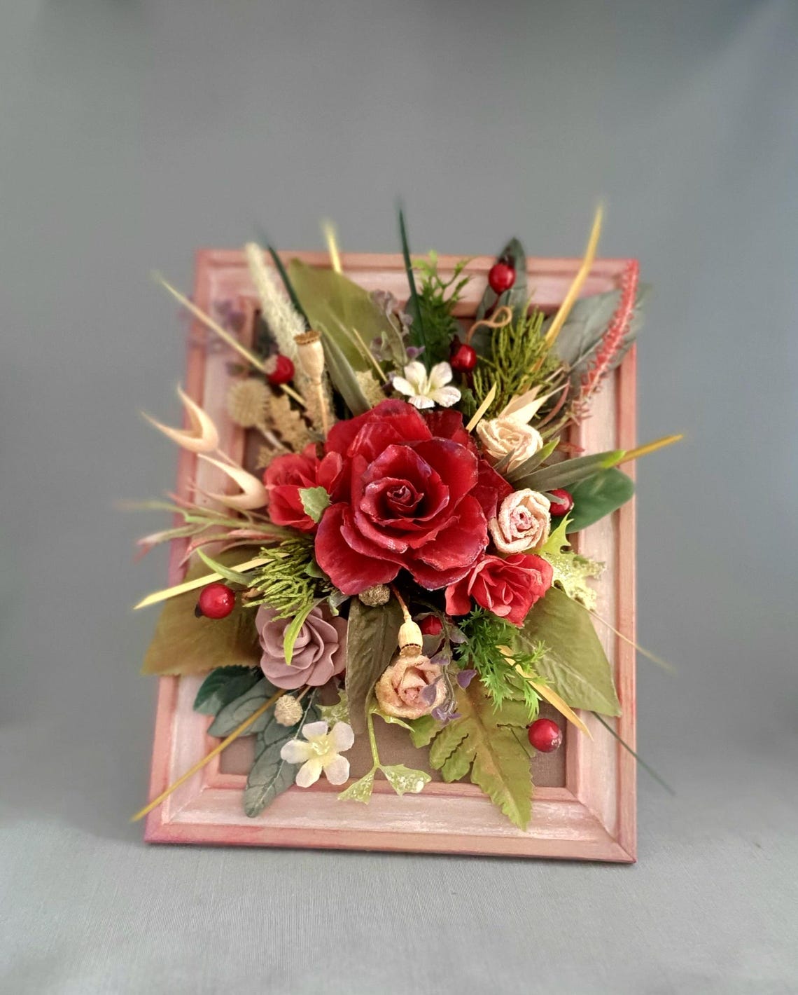 Handmade 3D Floral Photo Frame – Unique 20x10 Cm Decorative Frame With ...