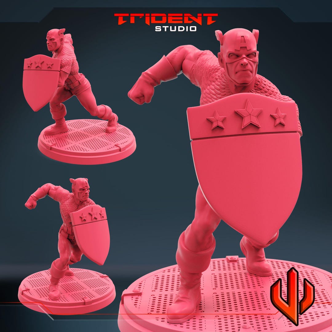 Captain America B (fan Art Sculpted by Trident Studio) (crisis Protocol ...