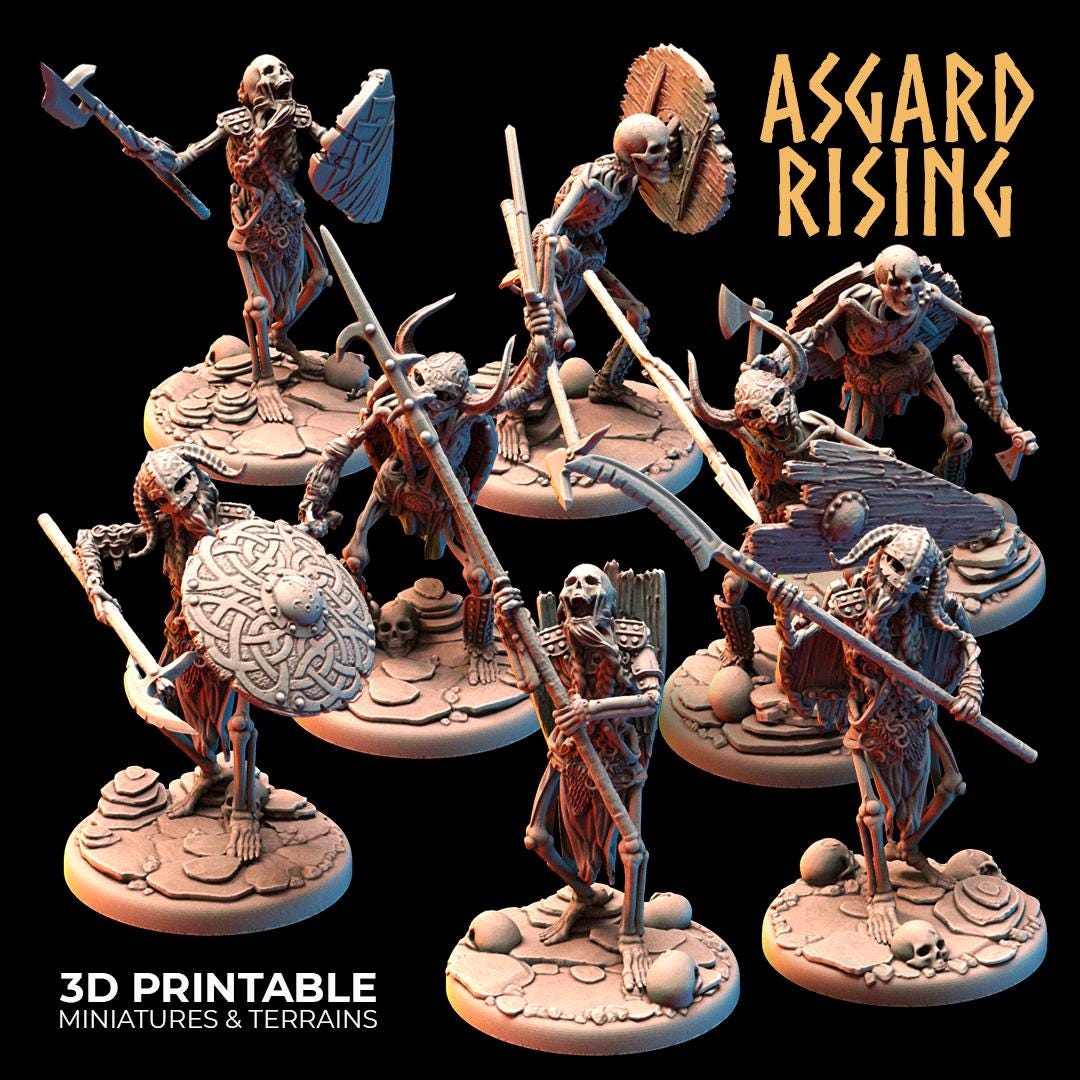 Undead Skeleton Infantry 28mm 32mm Miniatures for Wargames, D&D, Saga ...