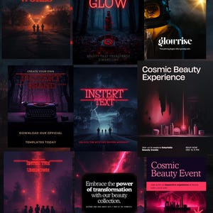 Stranger Things Instagram Post Templates | Eerie Canva Social Media Kit ...