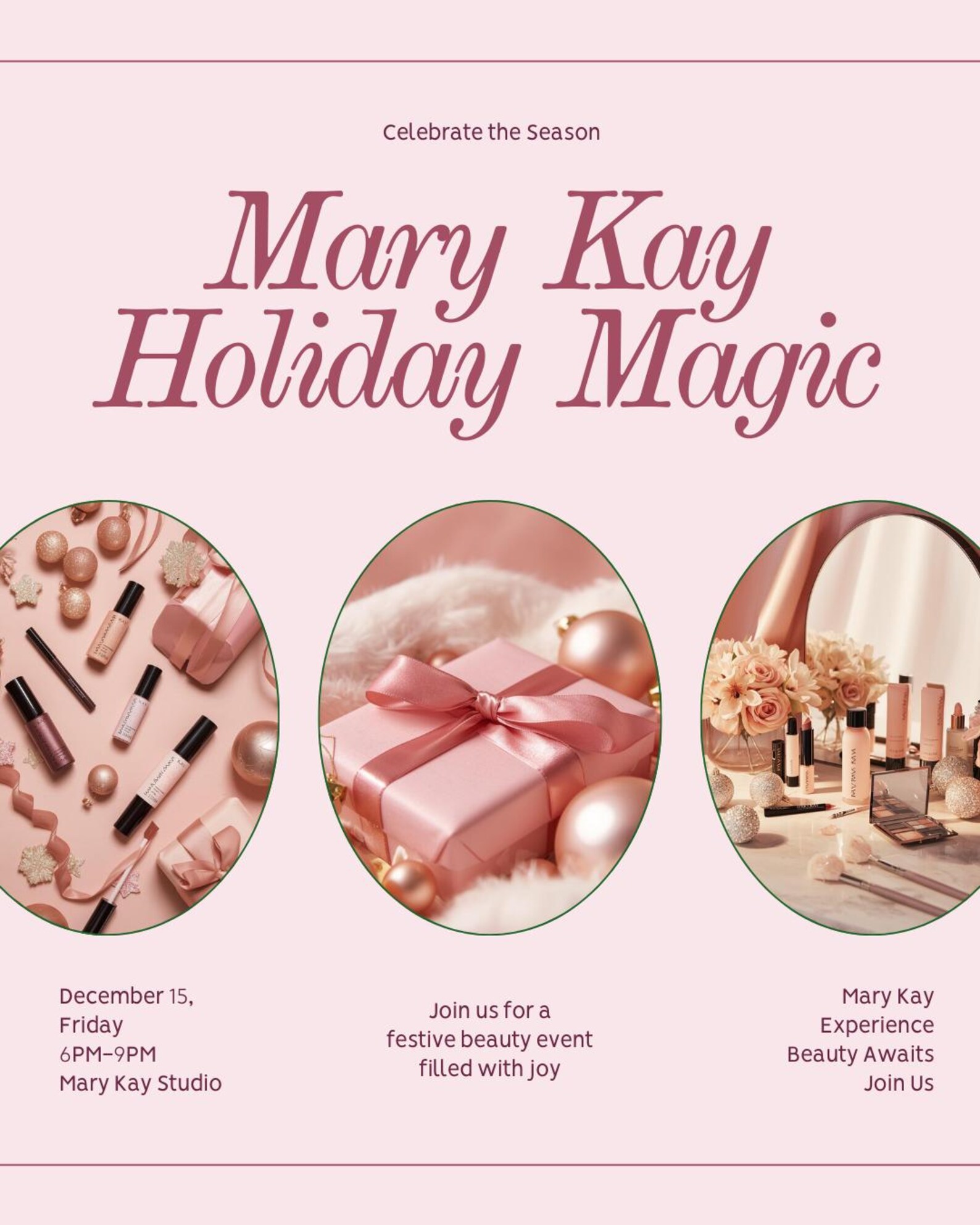 16 Mary Kay Templates | Pink Holiday Christmas Canva Instant ...