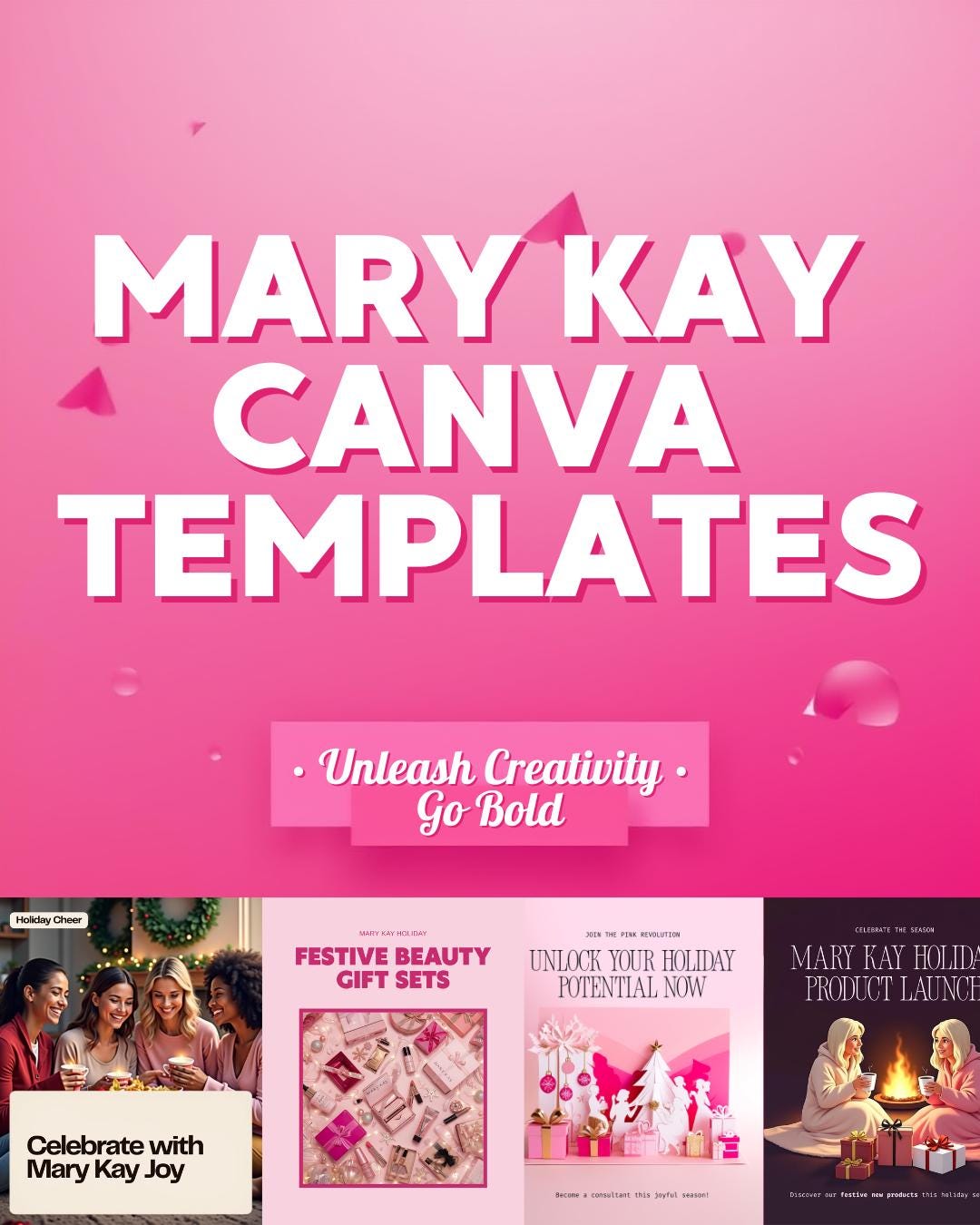 Mary Kay Christmas Instagram Templates | Pink Holiday Canva Pack ...