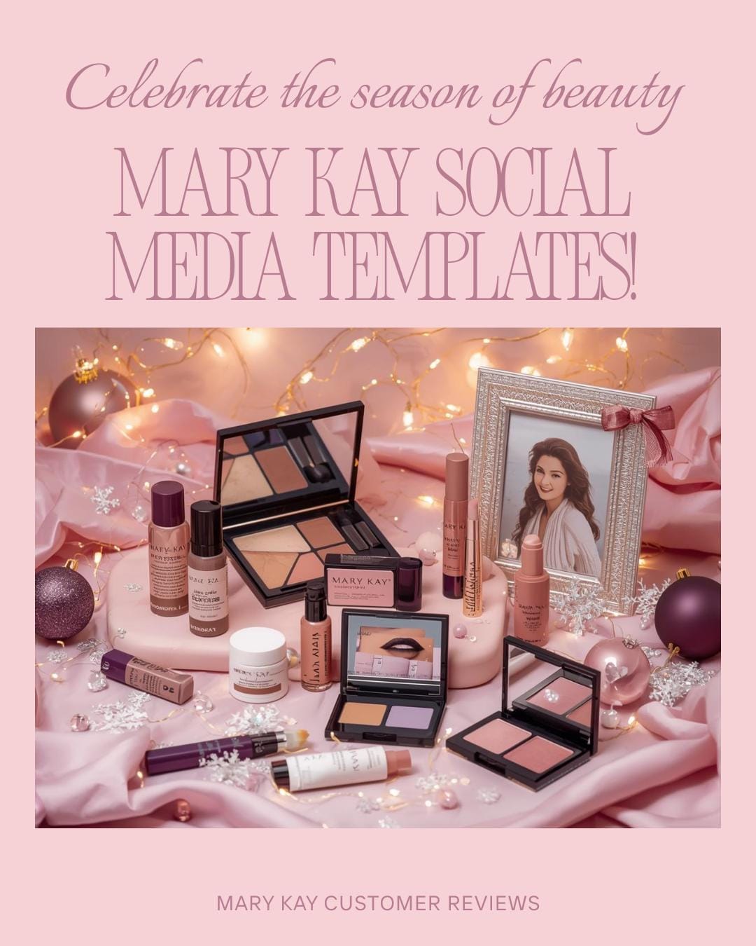 16 Mary Kay Templates | Pink Holiday Christmas Canva Instant ...