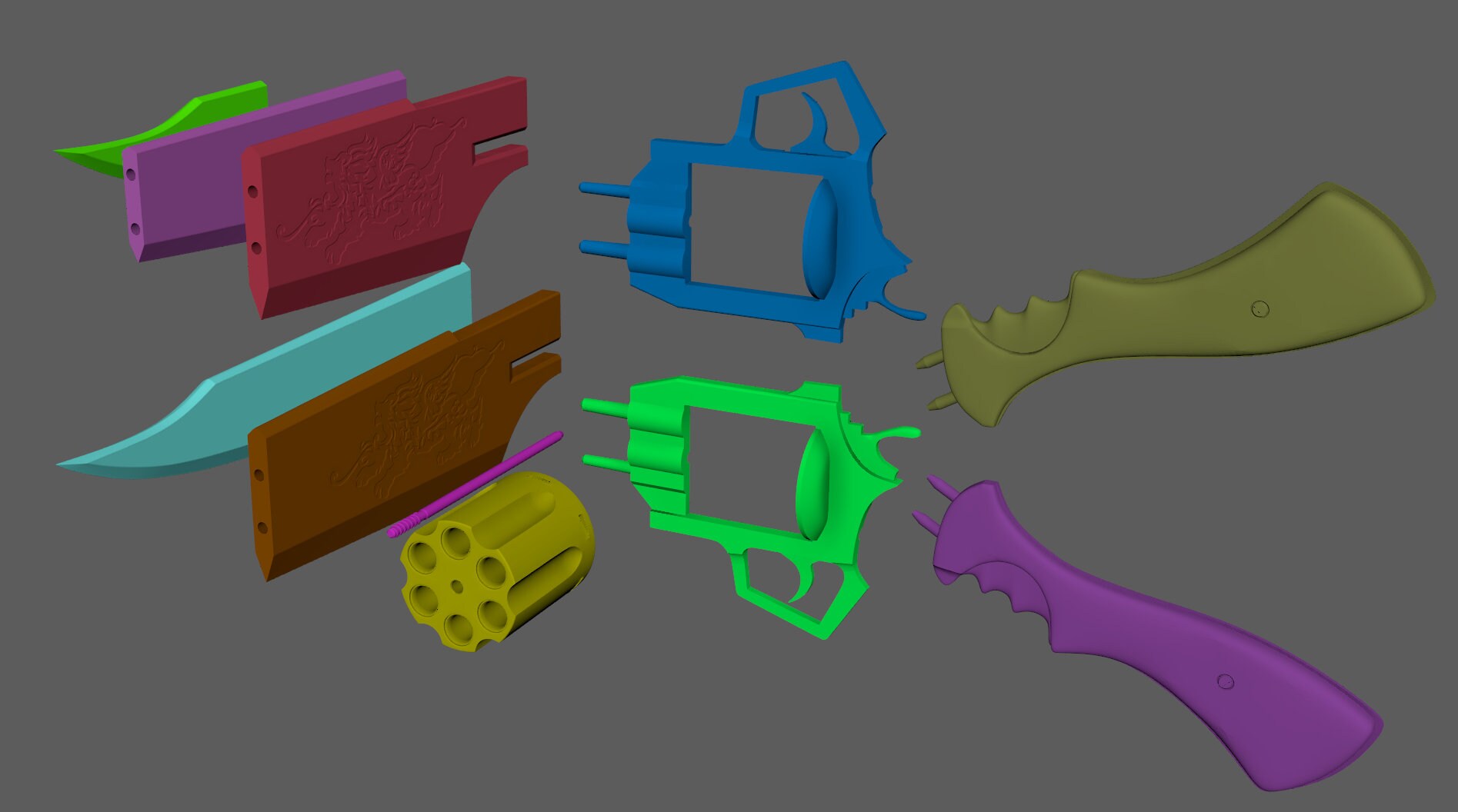 Gunblade Revolver 3D Print Files | Etsy