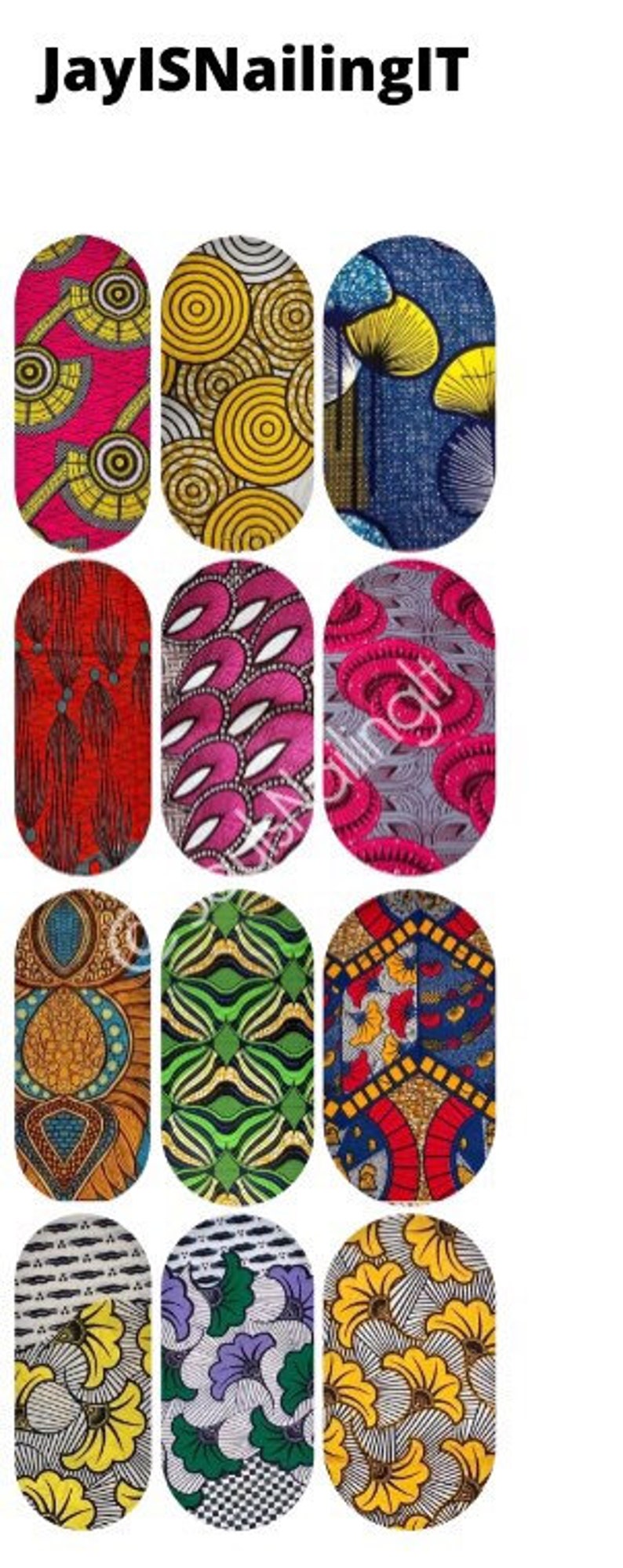Multi African Print Nail Waterslide / Water Transfer Decal | Etsy
