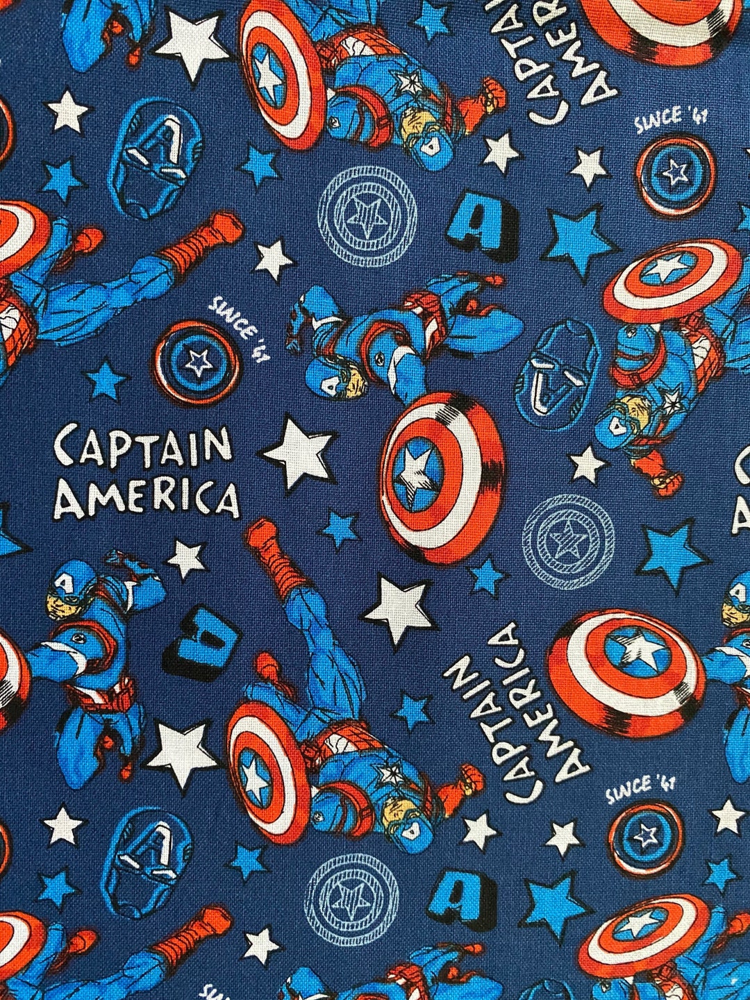 Captain America Cotton Fabric Fat Quarter - Etsy