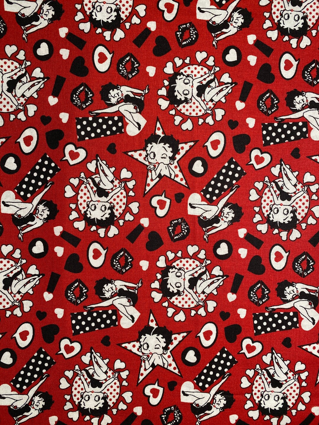 Betty Boop 100% Cotton Fabric 18 X 21 Fat Quarter - Etsy