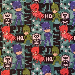 PJ Masks Cotton Fabric 18” X 21” Fat Quarter - Etsy