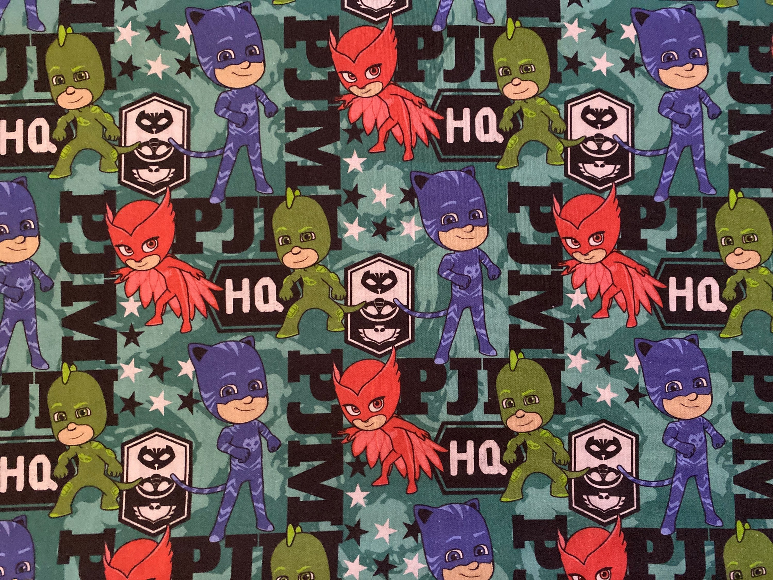 PJ Masks Cotton fabric 18 x 21 fat quarter | Etsy
