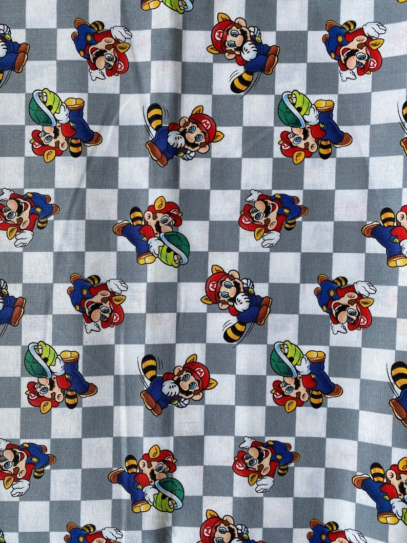 Super Mario Cotton Fabric 18” X 21” Fat Quarter - Etsy