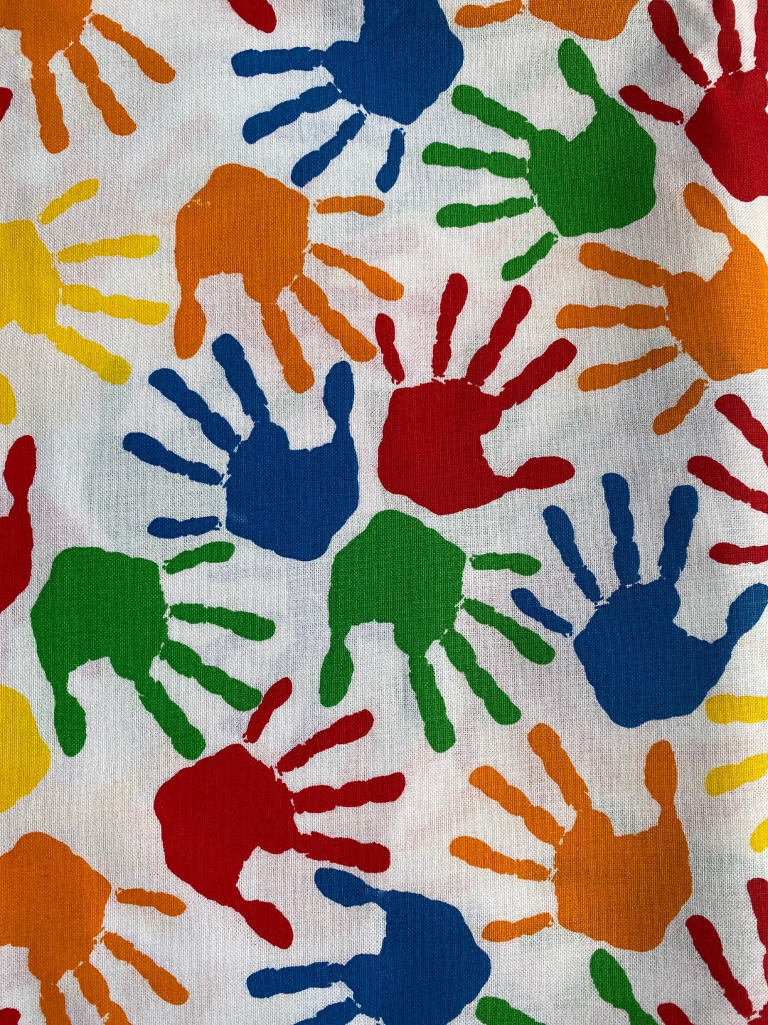 Rainbow Handprints Cotton Fabric 18” X 21” Fat Quarter - Etsy