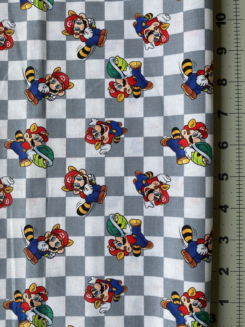Super Mario cotton fabric 18 x 21 fat quarter | Etsy