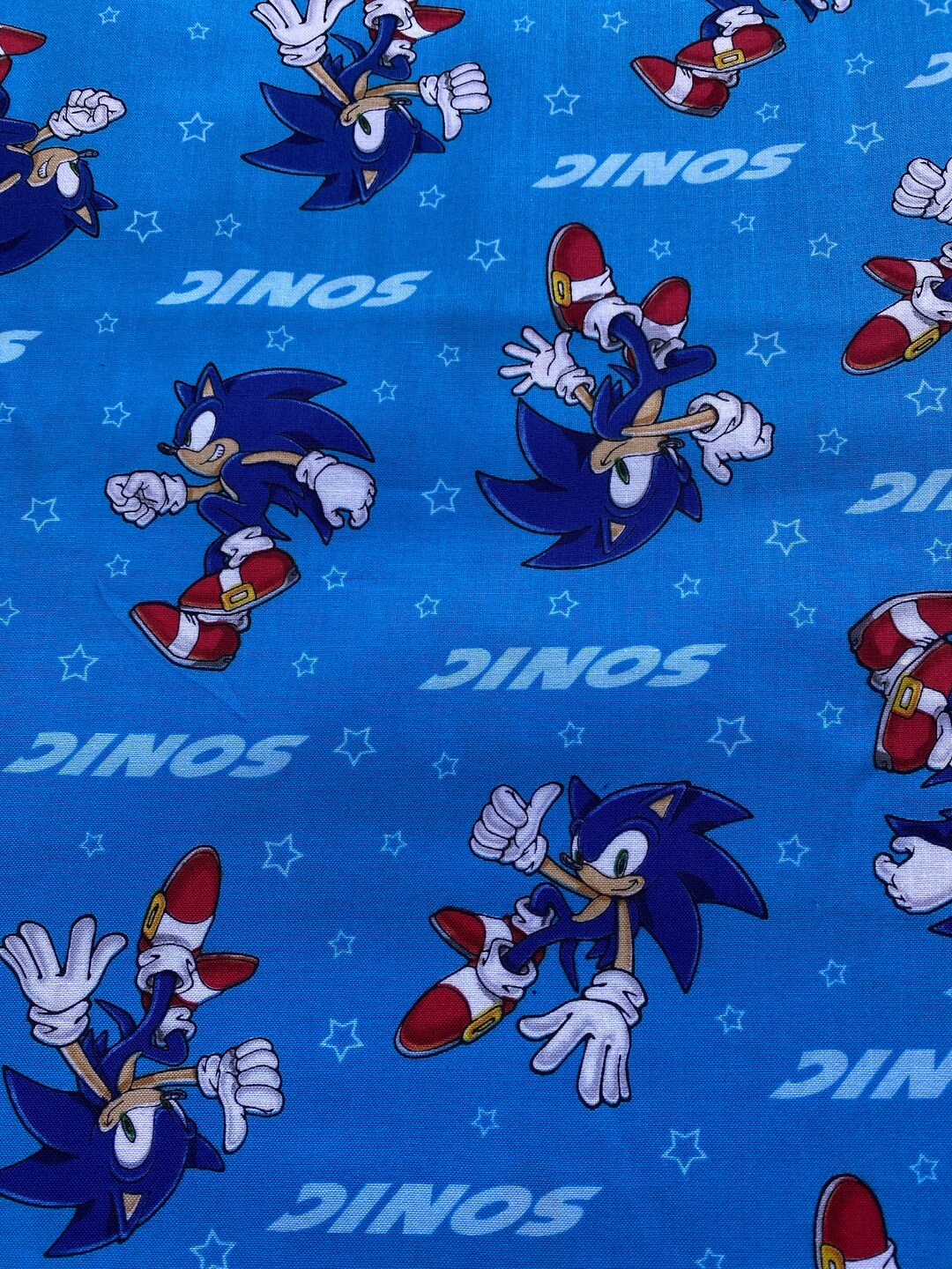 Sonic the Hedgehog Cotton Fabric 18 X 21 Fat Quarter - Etsy
