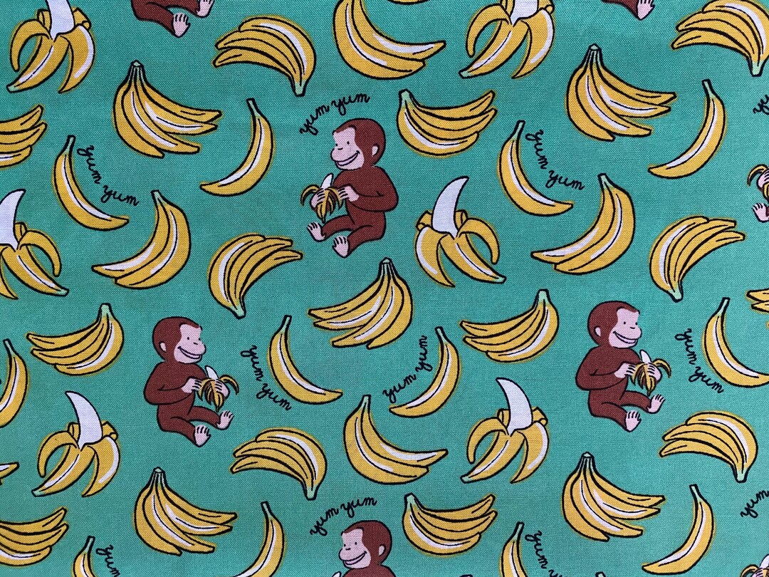 Curious George Cotton Fabric Fat Quarter - Etsy
