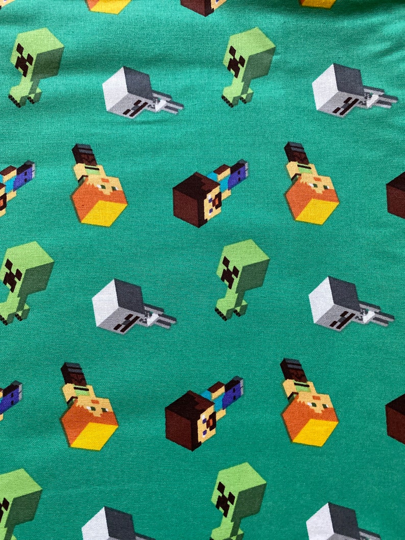 Minecraft cotton fabric 18 x 21 fat quarter | Etsy