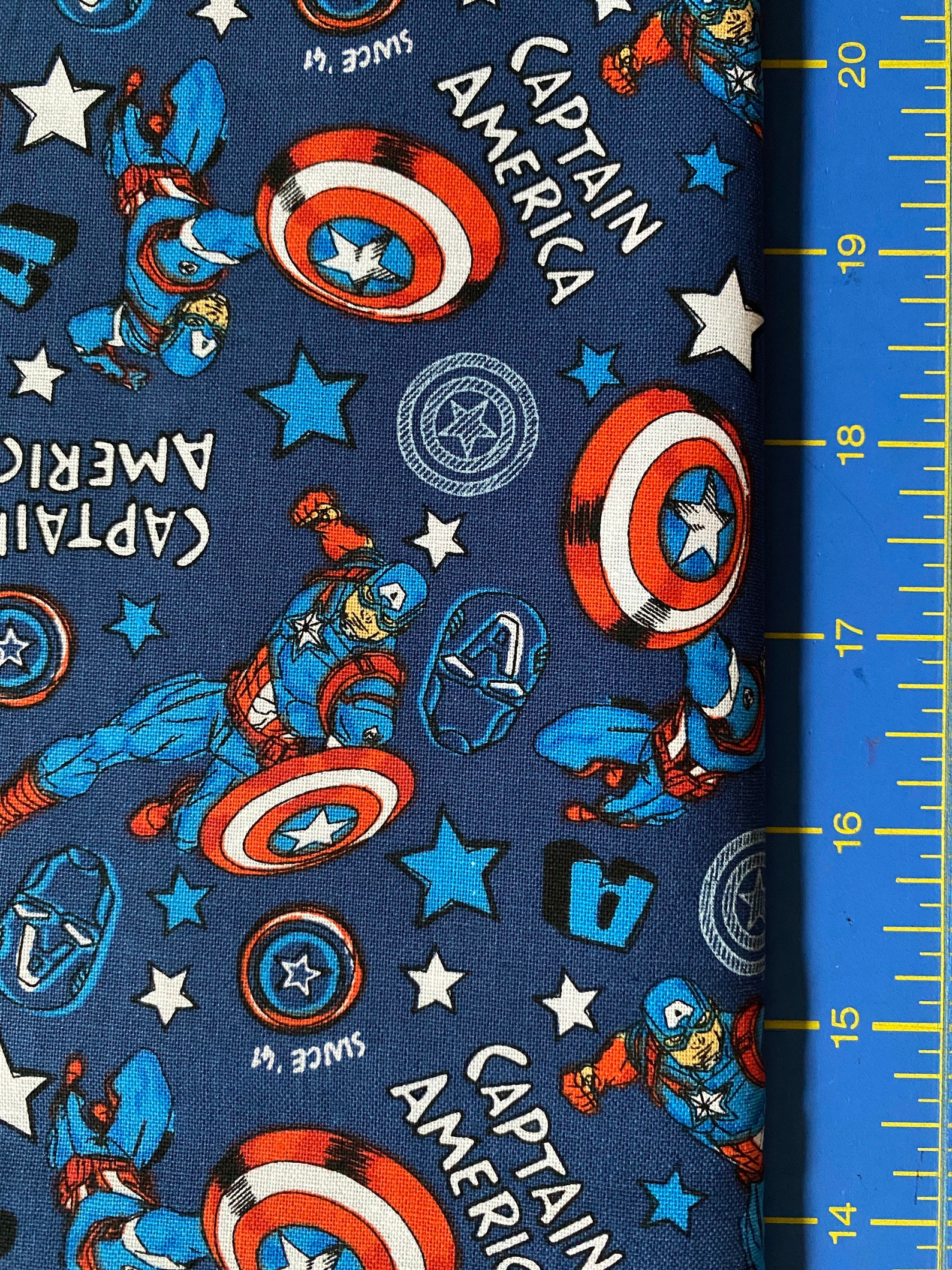 Captain America Cotton Fabric Fat Quarter - Etsy