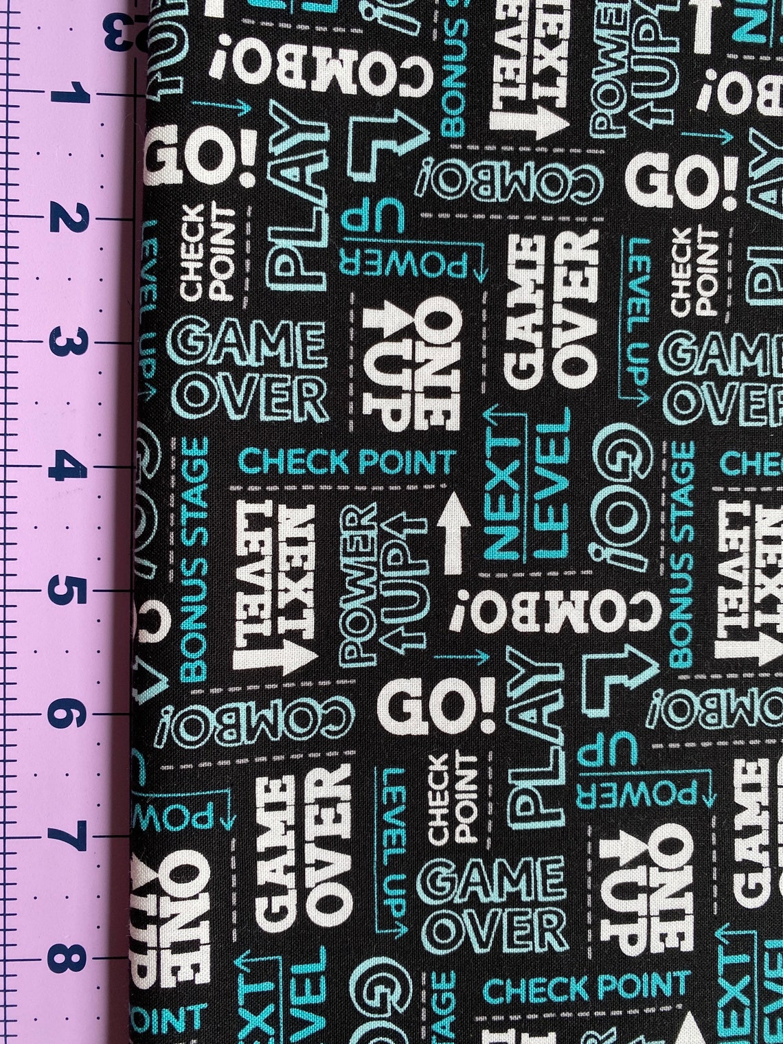 Gamer Cotton Fabric 18” X 21” Fat Quarter | Video Game Words - Etsy