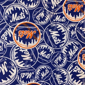 New York Mets Cotton Fabric 18” X 21” Fat Quarter - Etsy