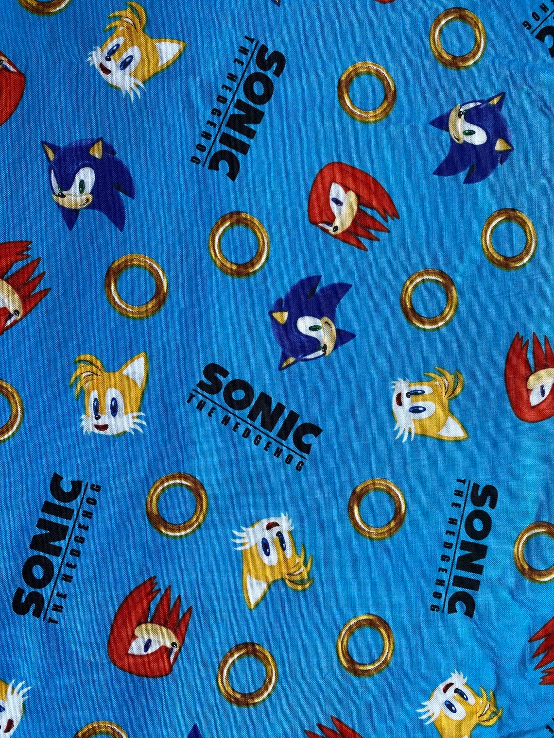 Sonic the Hedgehog Cotton Fabric 18 X 21 Fat Quarter - Etsy