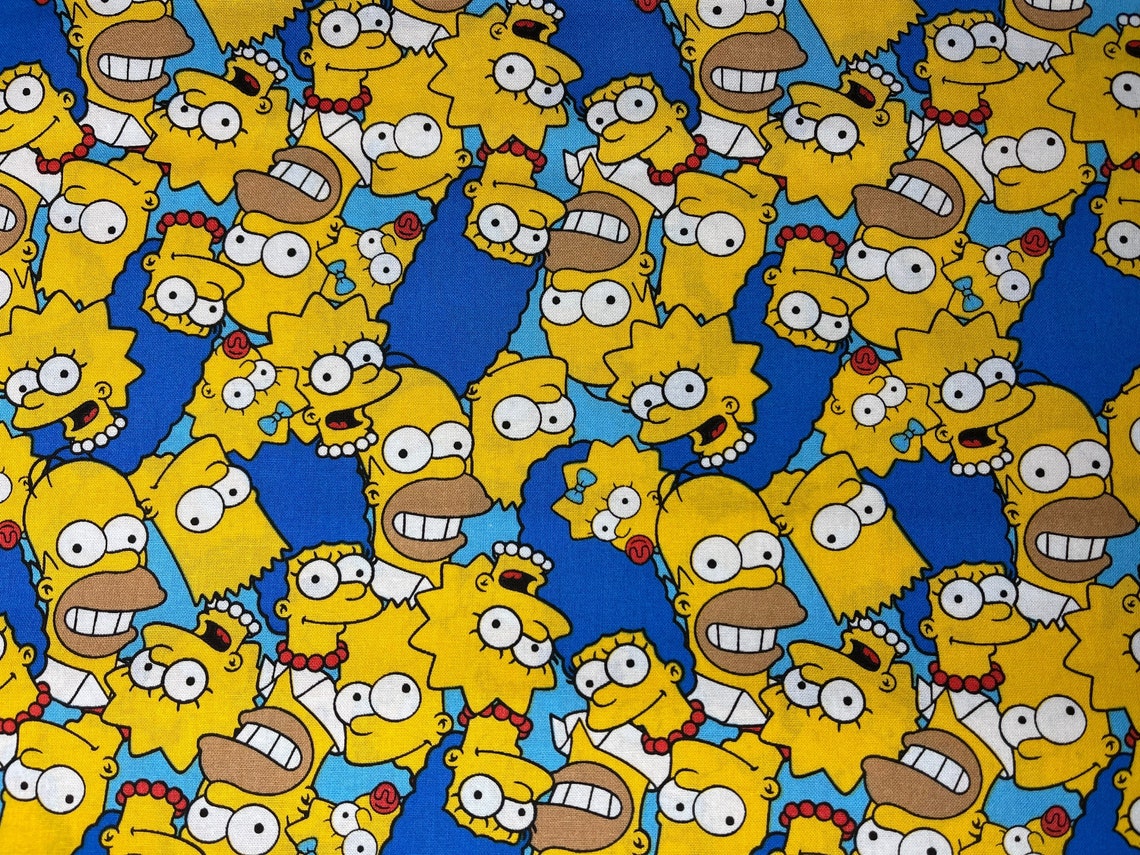 The Simpsons Cotton Fabric 18 X 21 Fat Quarter - Etsy