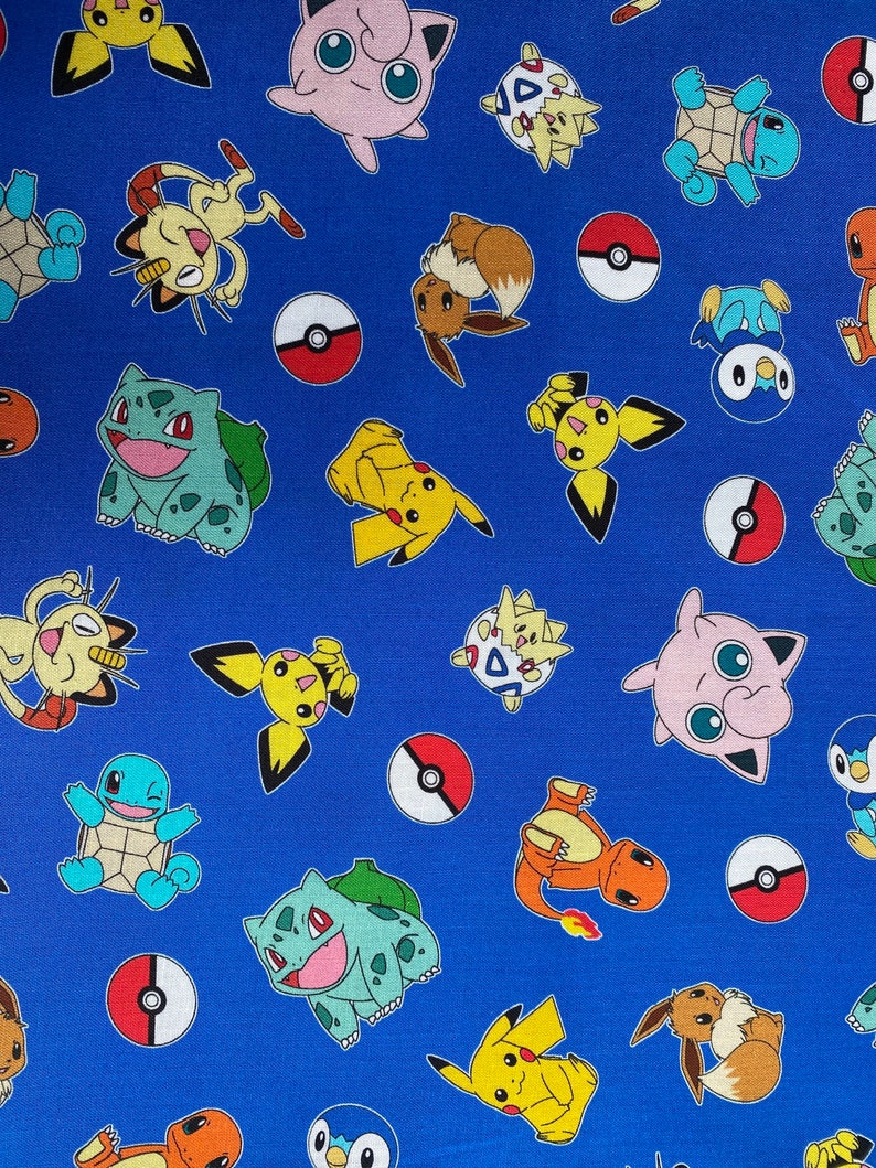 Pokémon Cotton Fabric 18 X 21 Fat Quarter - Etsy