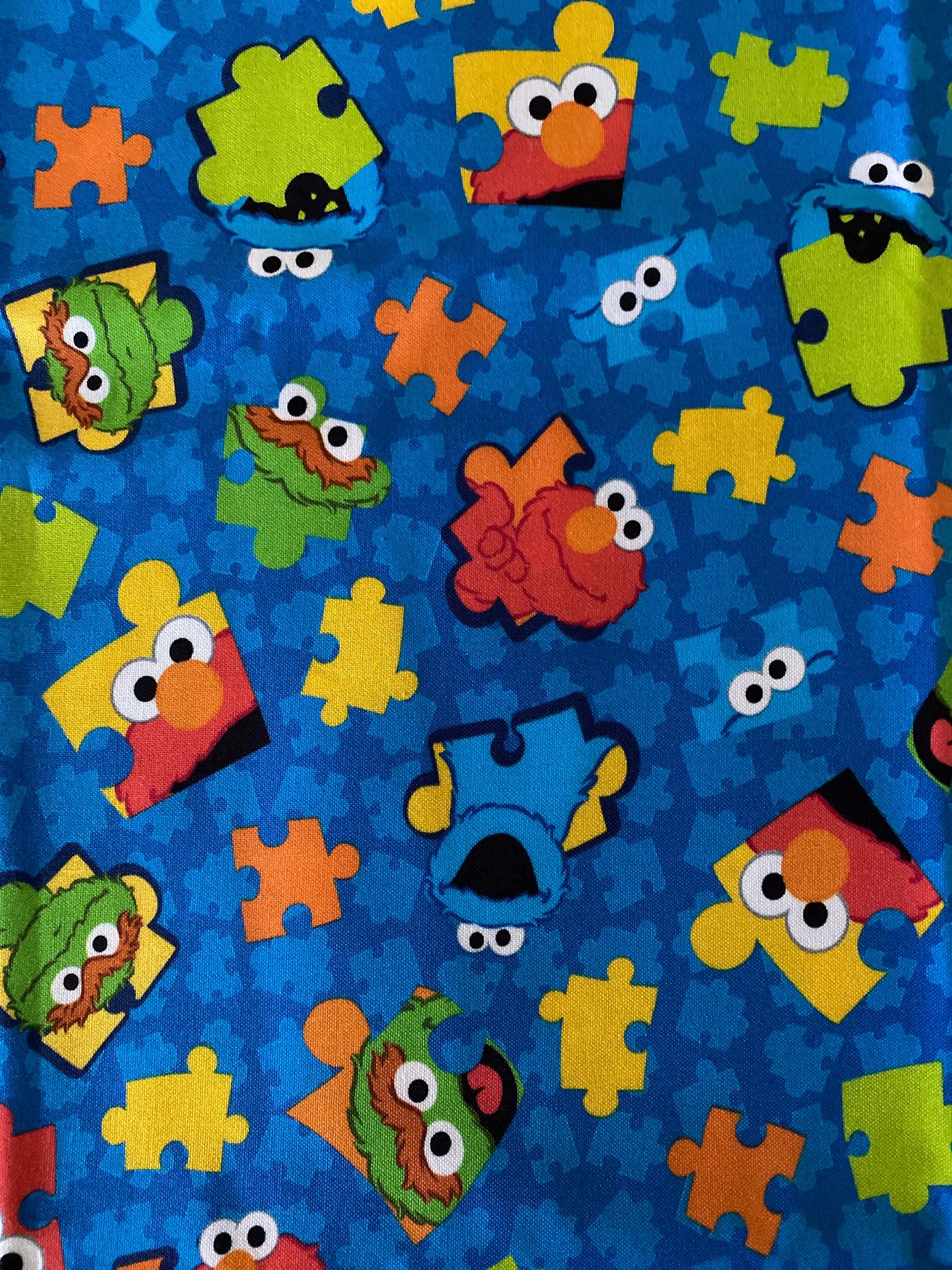 Sesame Street Elmo Puzzle Pieces Cotton Fabric 18 X 21 Fat Quarter - Etsy