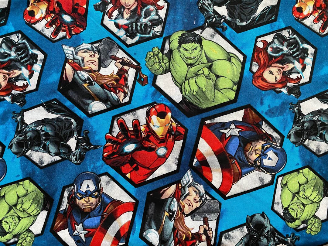 Marvel Avengers Cotton Fabric 18” X 21” Fat Quarter - Etsy