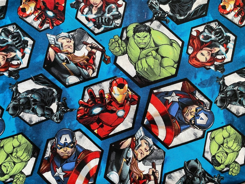 Marvel Avengers Cotton fabric 18 x 21 fat quarter | Etsy