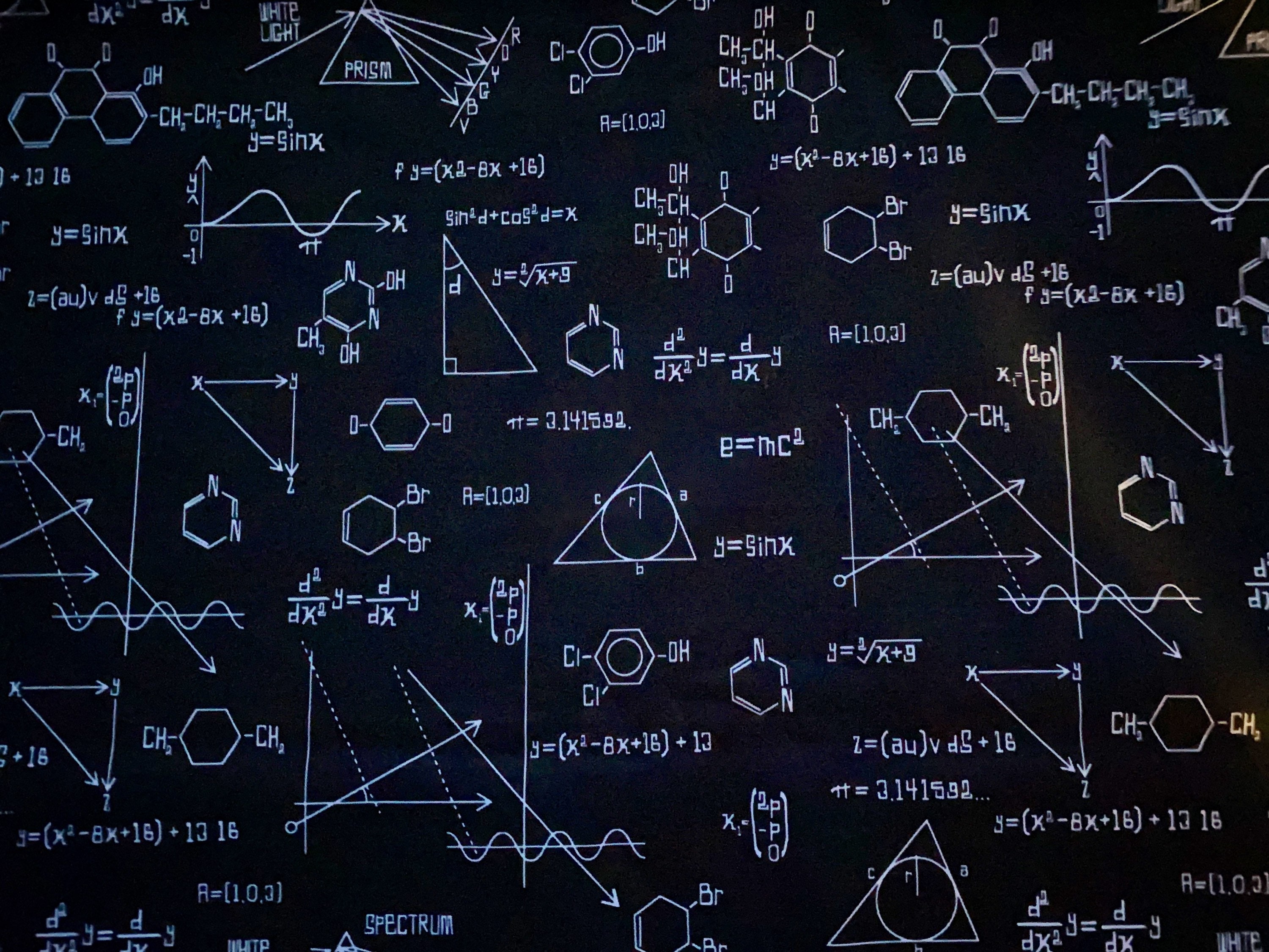 Science Fair Formulas Physics Theme Cotton Fabric 18 X 21 - Etsy