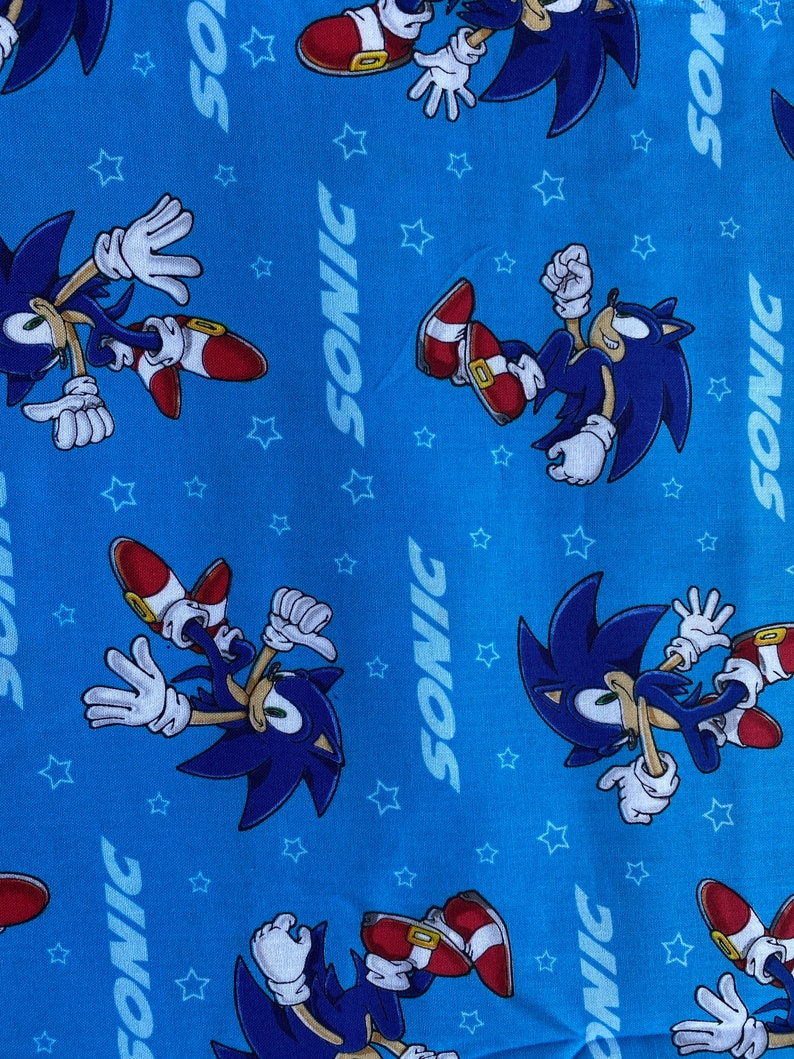 Sonic the Hedgehog Cotton Fabric 18 X 21 Fat Quarter - Etsy