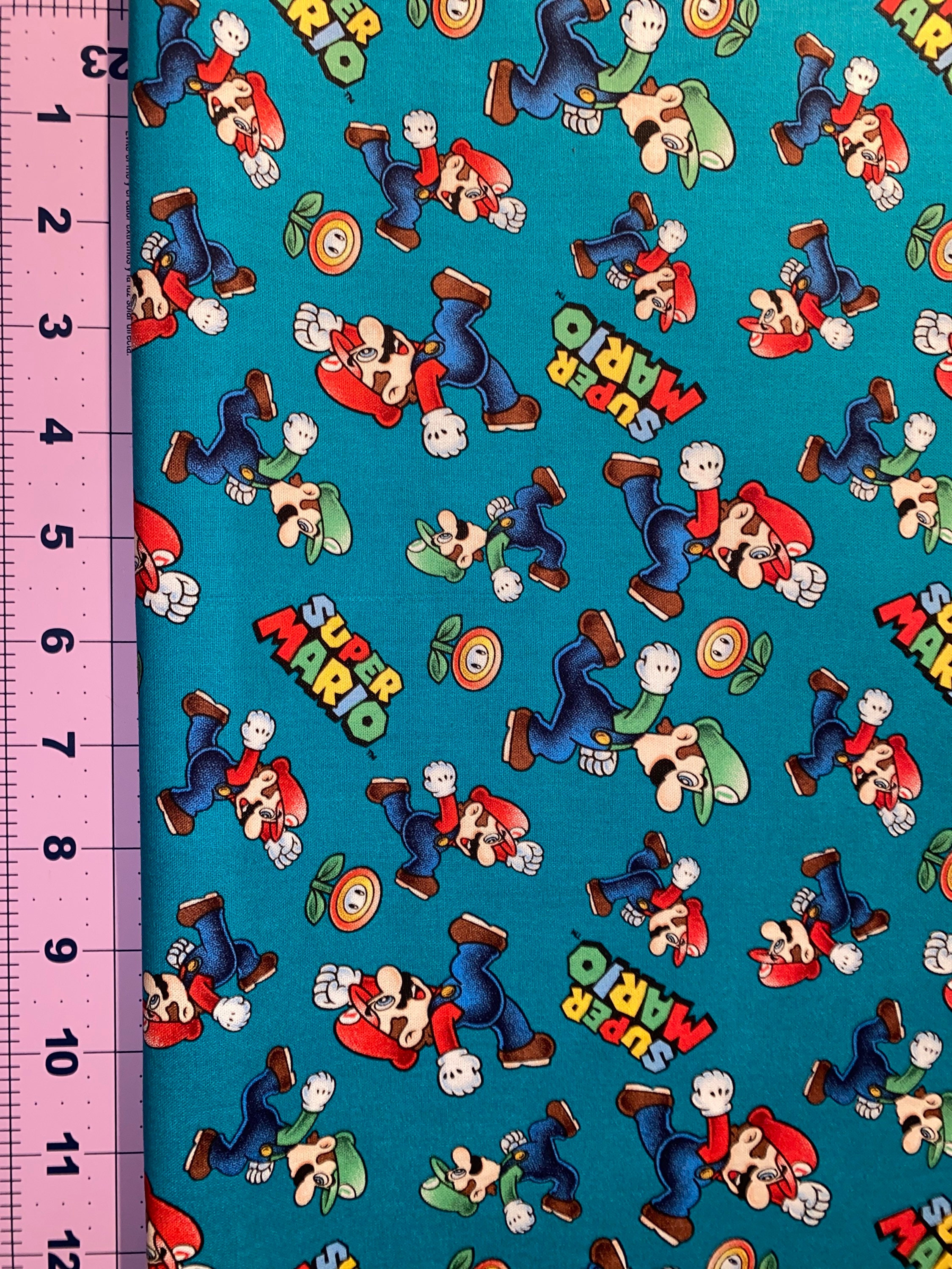 Super Mario 100% Cotton Fabric 18 X 21 Fat Quarter - Etsy