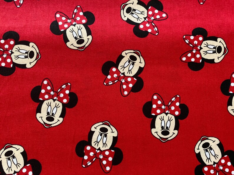 Minnie Mouse Cotton fabric fat quarter | Etsy