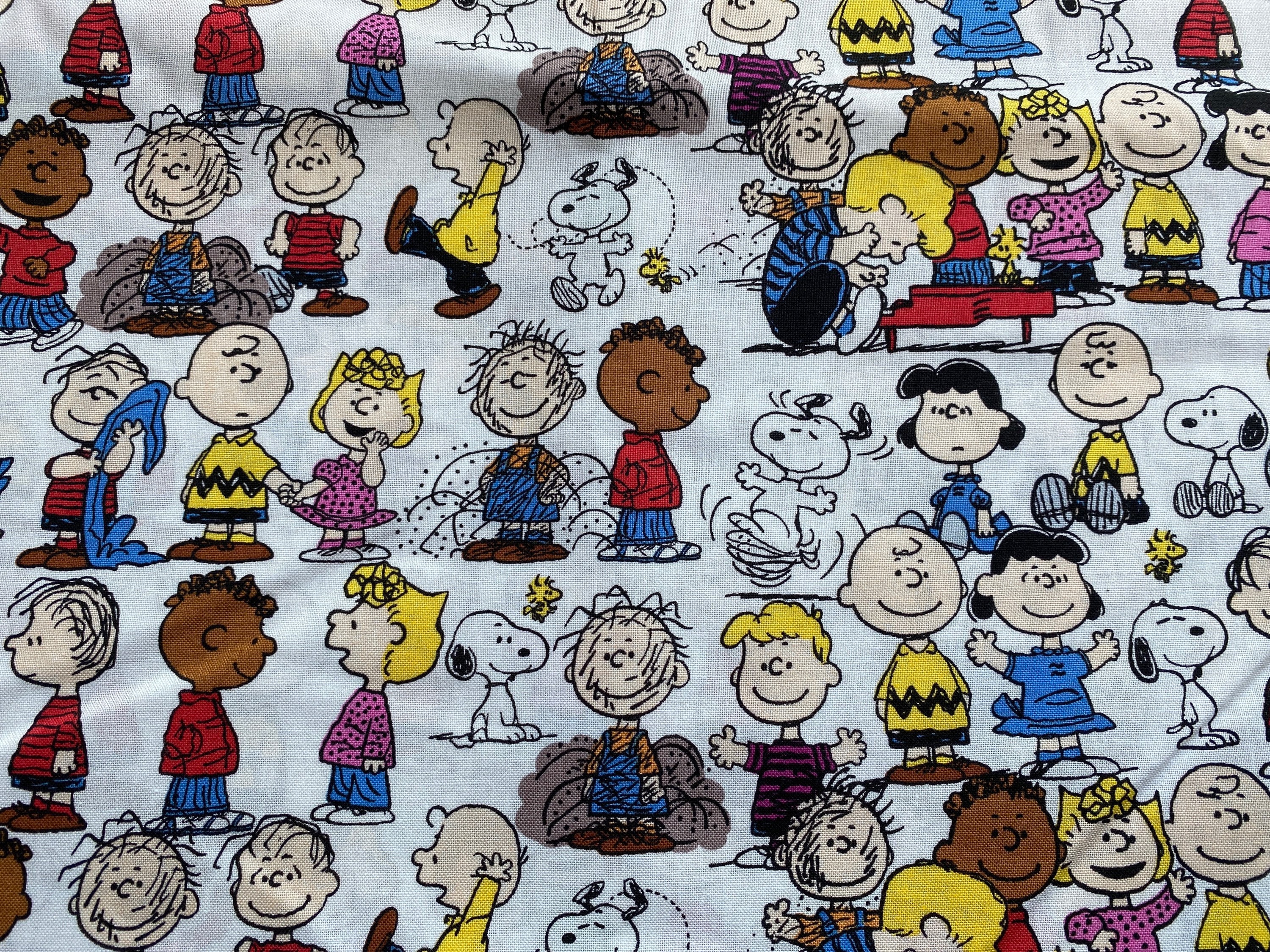 Peanuts cotton fabric 18 x 21 fat quarter Charlie Brown | Etsy