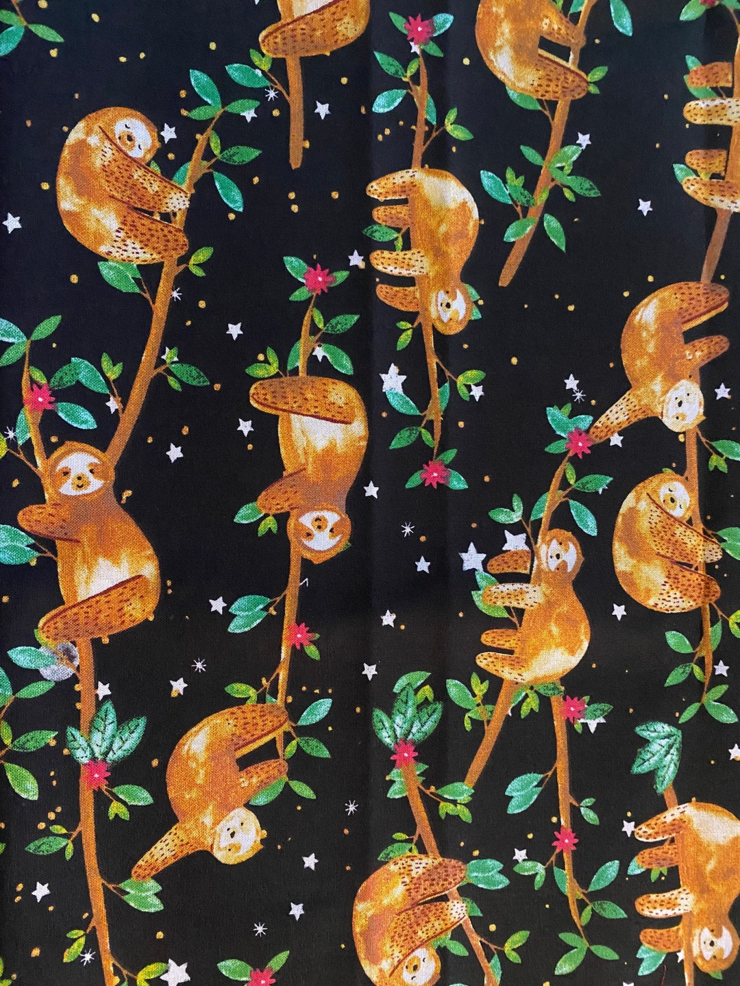 Sloth Cotton Fabric Fat Quarter - Etsy