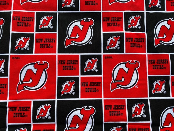 New Jersey Devils cotton fabric 18 x 21 fat quarter | Etsy