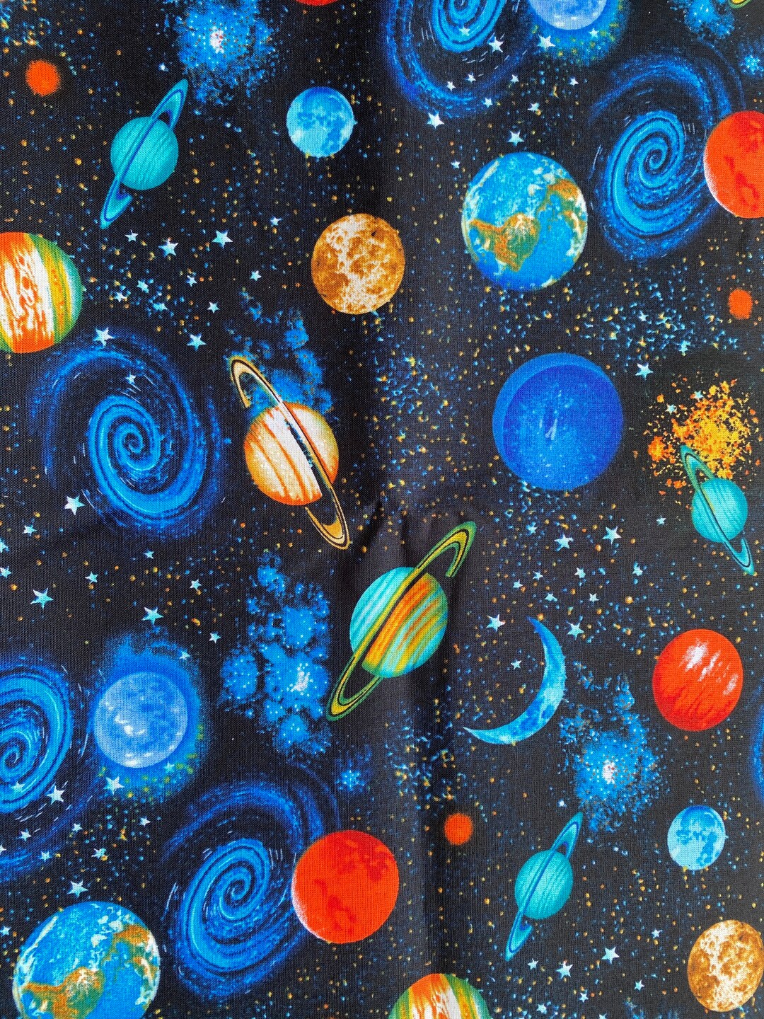Space Solar System Planets Cotton Fabric 18x21 Fat Quarter - Etsy