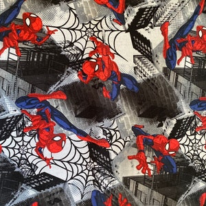 Spiderman Cotton Fabric 18 X 21 Fat Quarter - Etsy