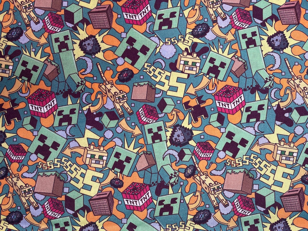 Minecraft Cotton Fabric 18” X 21” Fat Quarter - Etsy