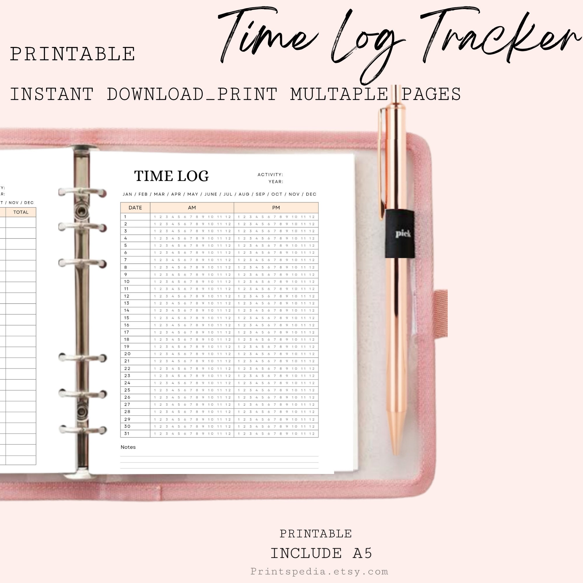 Timetracker, Time Log Tracker, Hourly Schedule,time Spend Tracker,time ...
