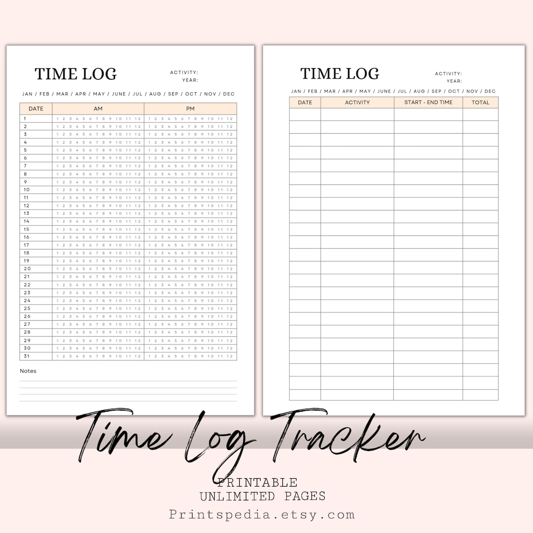 Timetracker, Time Log Tracker, Hourly Schedule,time Spend Tracker,time ...