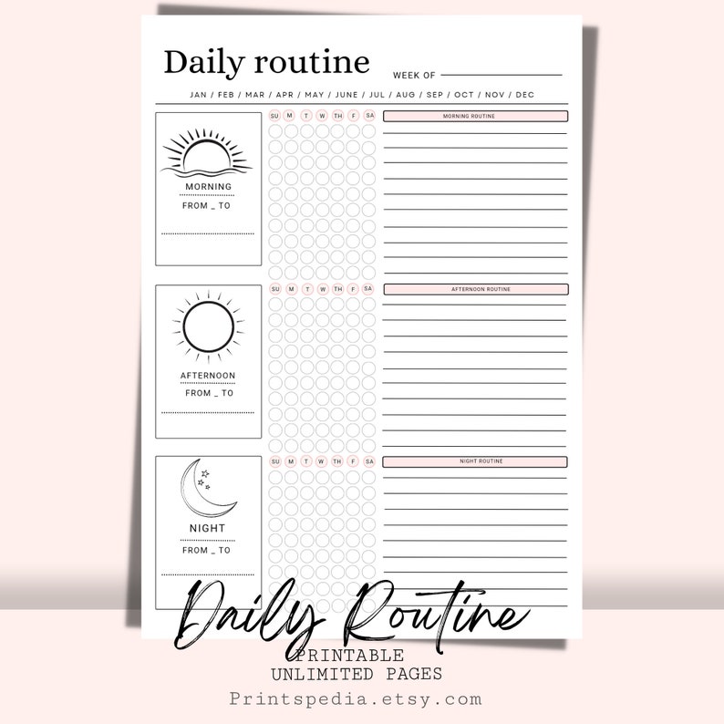 Suivi de routine quotidienne, tableau de routine quotidienne, routine ...