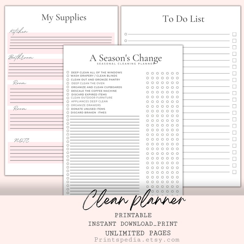 Cleaning Plannerschedule Planner Home Cleaning - Etsy