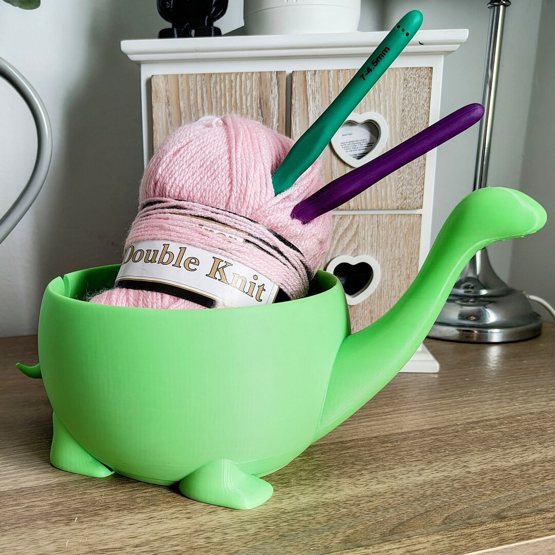 3D Printed Dinosaur Yarn & Crochet Bowl - Etsy