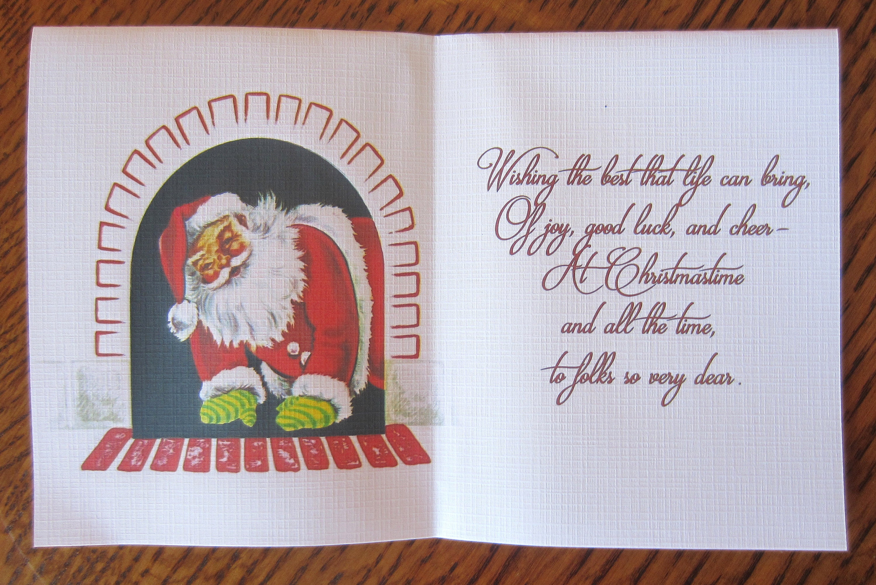 8 Pack of SANTA in the HEARTH Cards, 1960's Style W/matched Envelopes ...