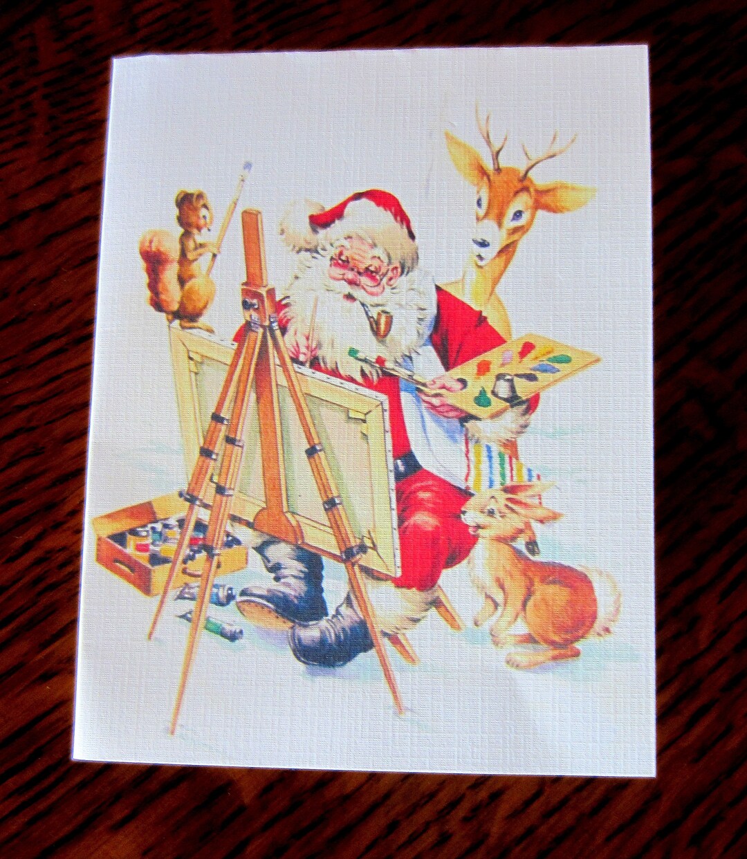 8 Pack of SANTA the ARTIST Cards, 1950's Style W/matched Envelopes ...