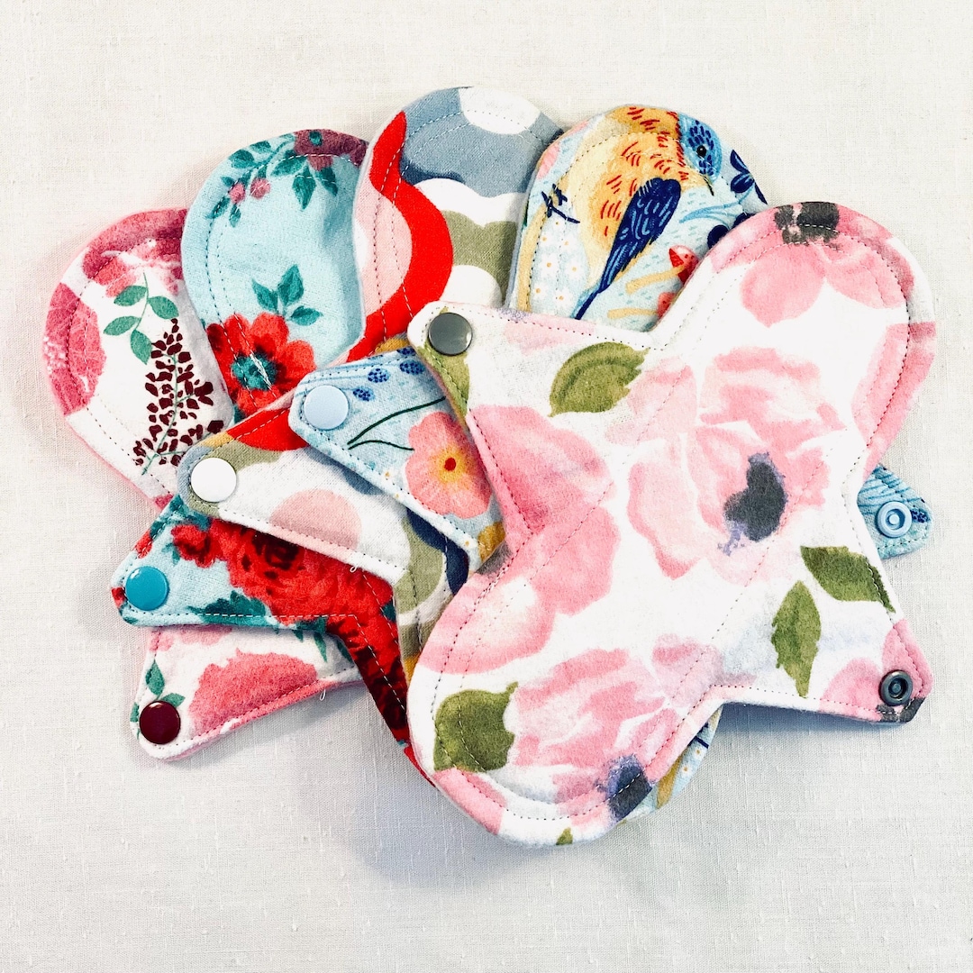 Soft Cotton Flannel Reusable Light Urinary Incontinence Pads: Set of 5 ...