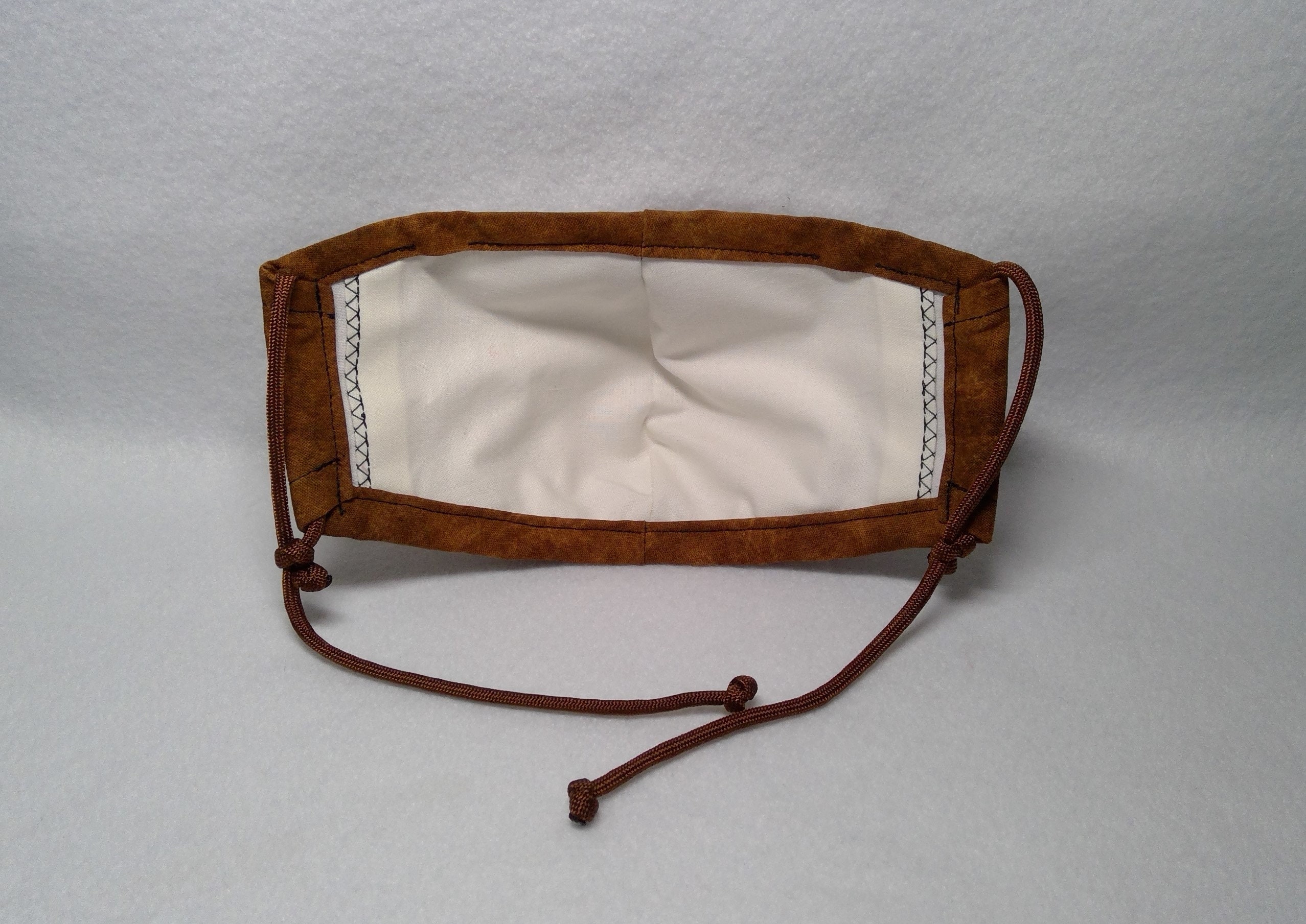 Face Mask Quilt Leather Cognac Fabric leather Look NOT Leather With ...