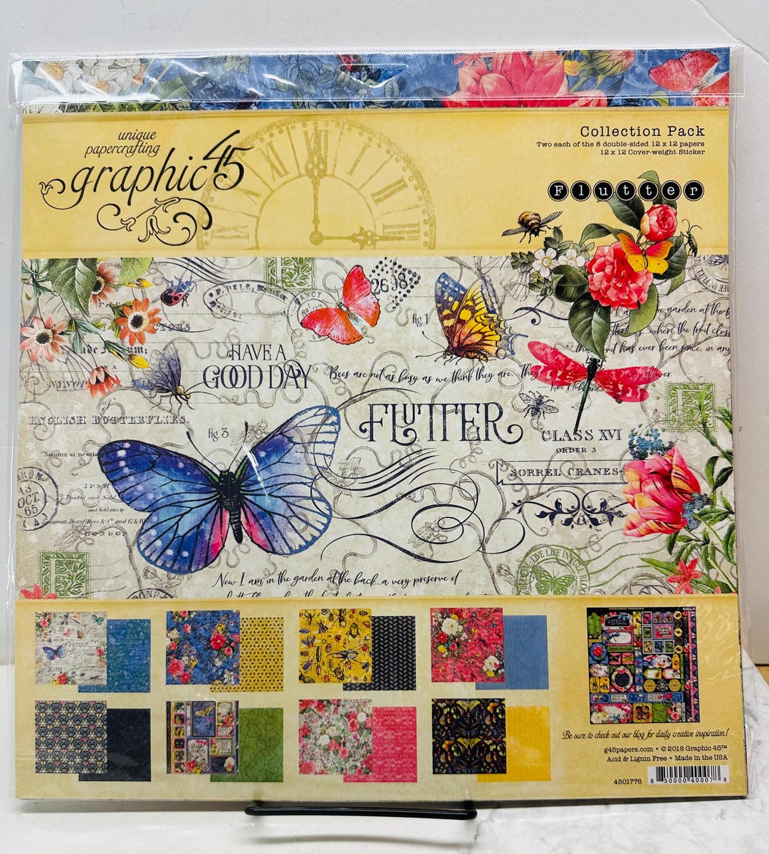 Graphics 45 12 X 12 Paper Pack 'flutter' 16 Double Sided Sheets 1 ...