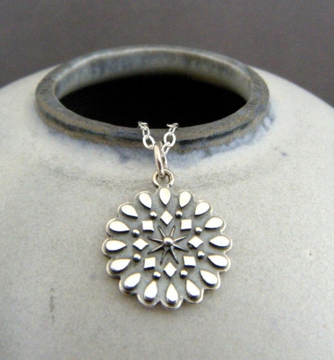 Lotus Flower Mandala Charm "resilience" Affirmation Charm Necklace ...